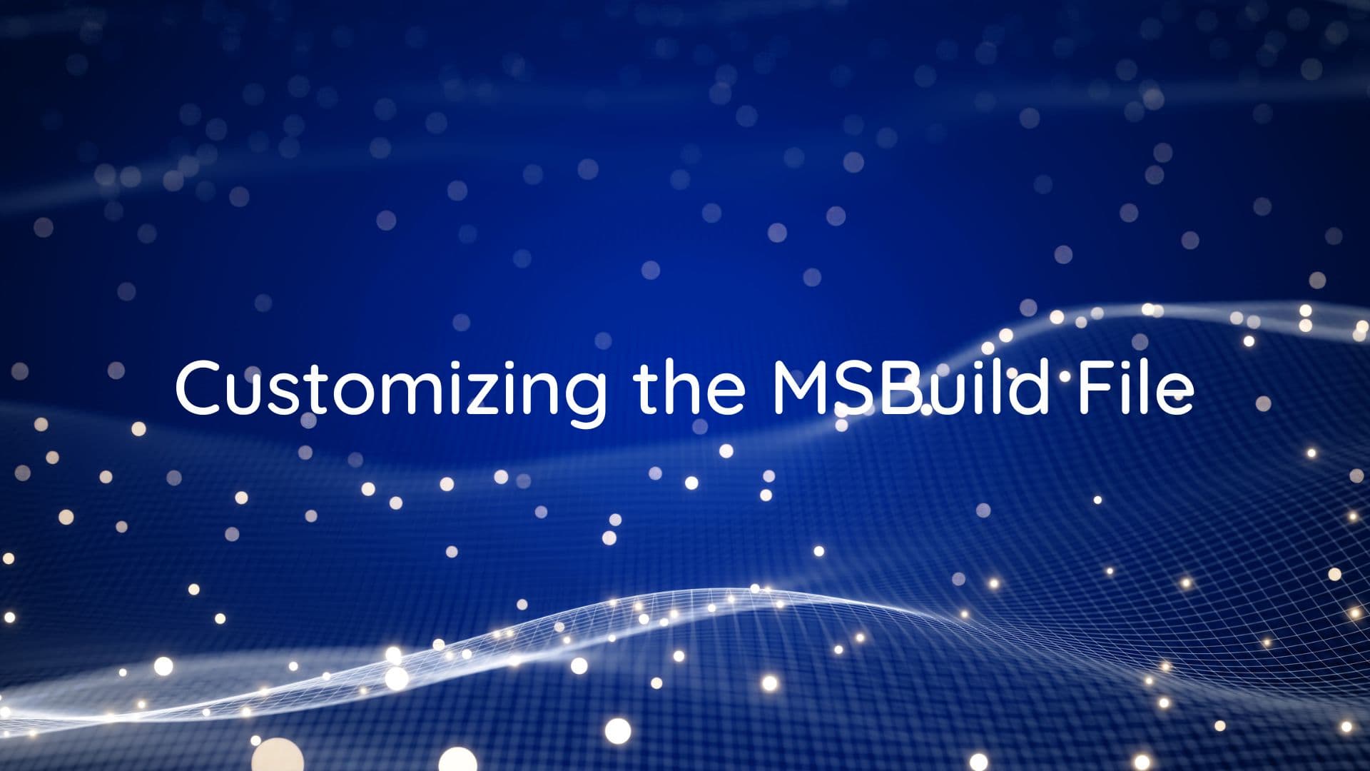 Customizing the MSBuild file